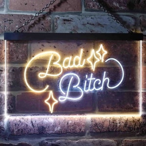 Bad Bitch Room Display Bar Dual Color LED Neon Sign St6-i3522 - Etsy