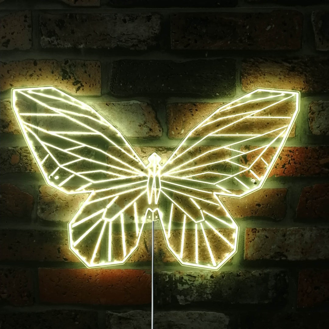 Butterfly Geometric Insect RGB Dynamic Glam LED Sign Cut-to-edge Shape ...