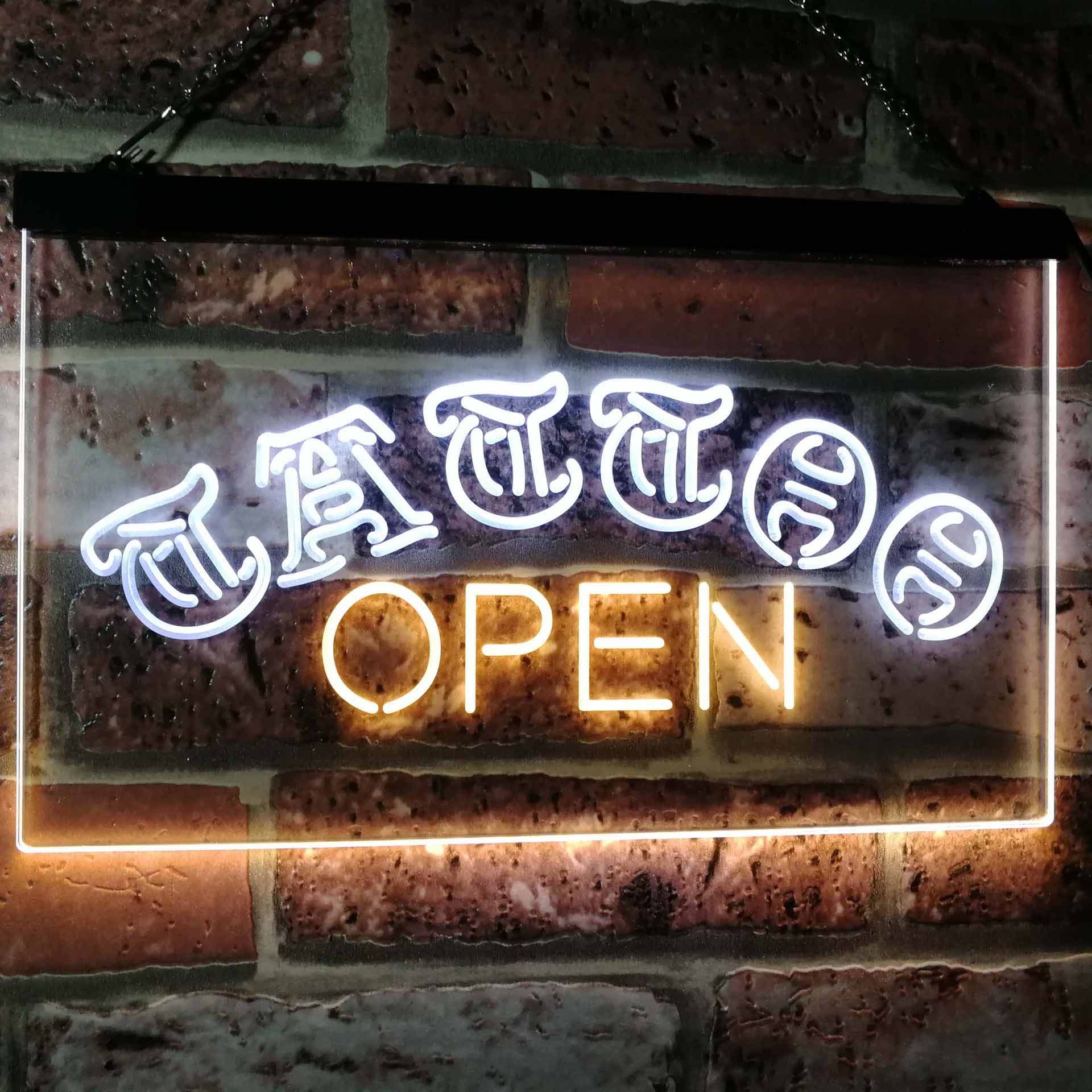 Tattoo Open Walk-in-Welcome Decor Display Dual Color LED Neon | Etsy