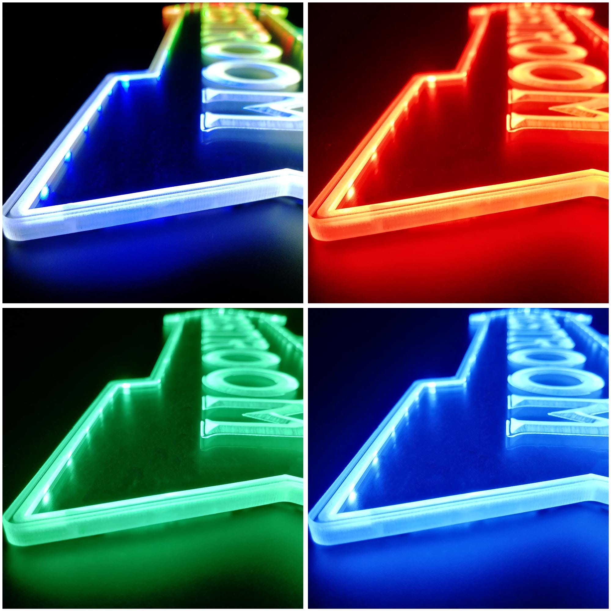 Restroom Arrow Left Vintage Style RGB Dynamic Glam LED Sign - Cut-to ...