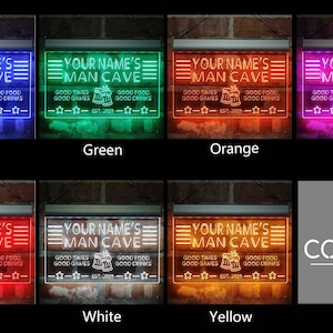 Personalized Your Name Custom Man Cave Bar Beer Established Year Dual ...