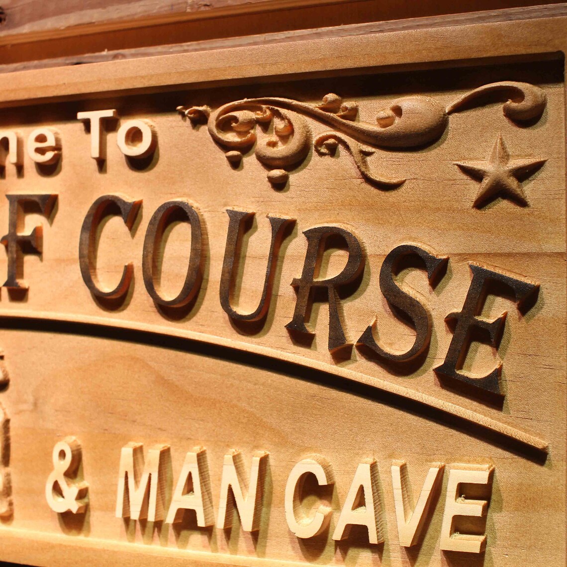 Wpa0406 Name Personalized Golf Bar Grill Man Cave Wood Engraved Wooden ...