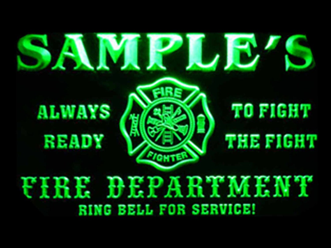 Name Personalized Custom Firefighter Fire Department Firemen Neon Sign ...