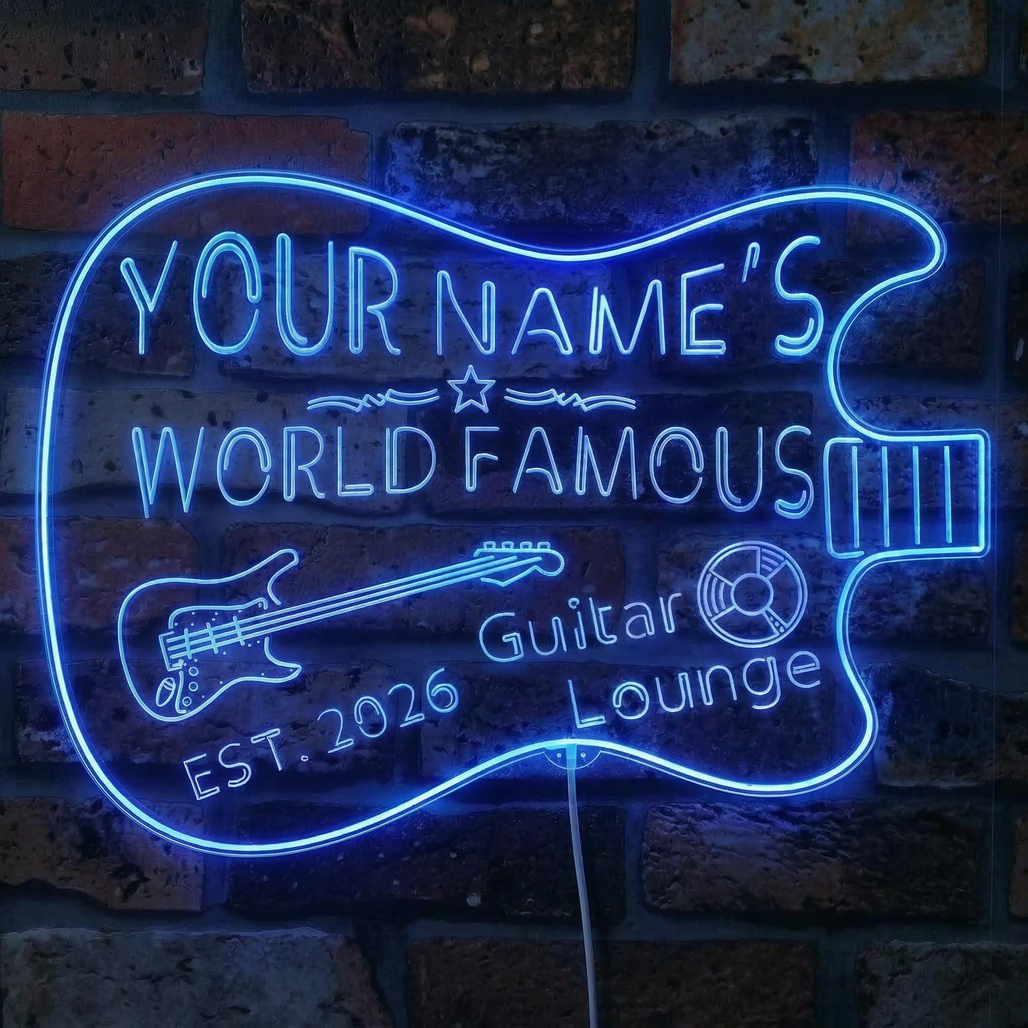 Custom Guitar Neon Sign Personalized Music Room Decor Rock Star Studio ...