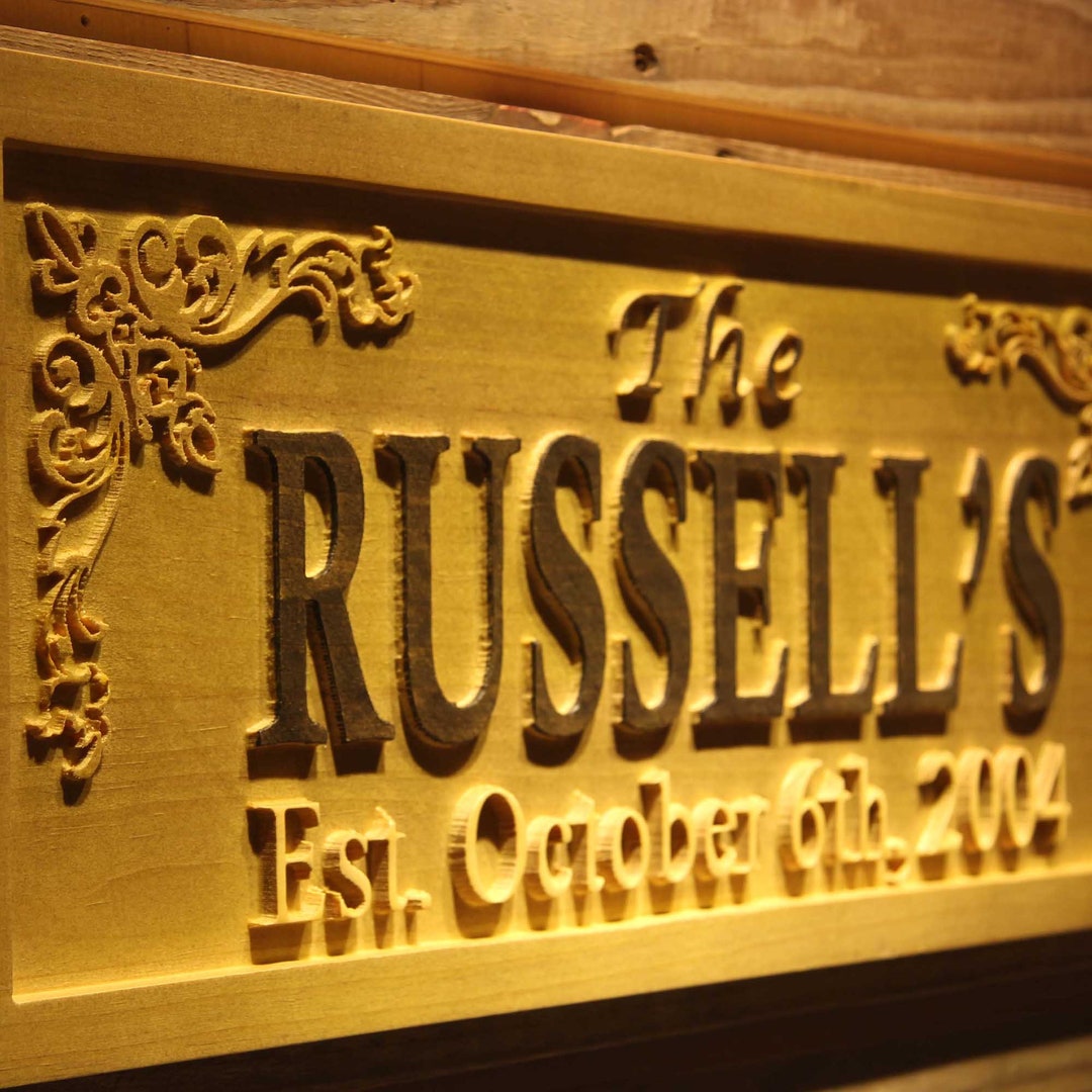 Personalized Family Name Wood Sign, Established Date, 3D Lettering - Etsy