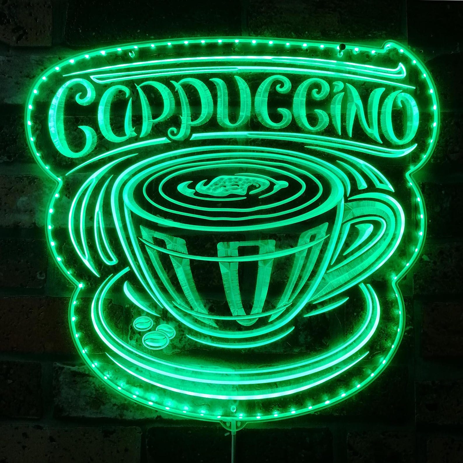 Cappuccino Coffee Shop RGB Dynamic Glam LED Sign - Cut-to-edge Shape ...