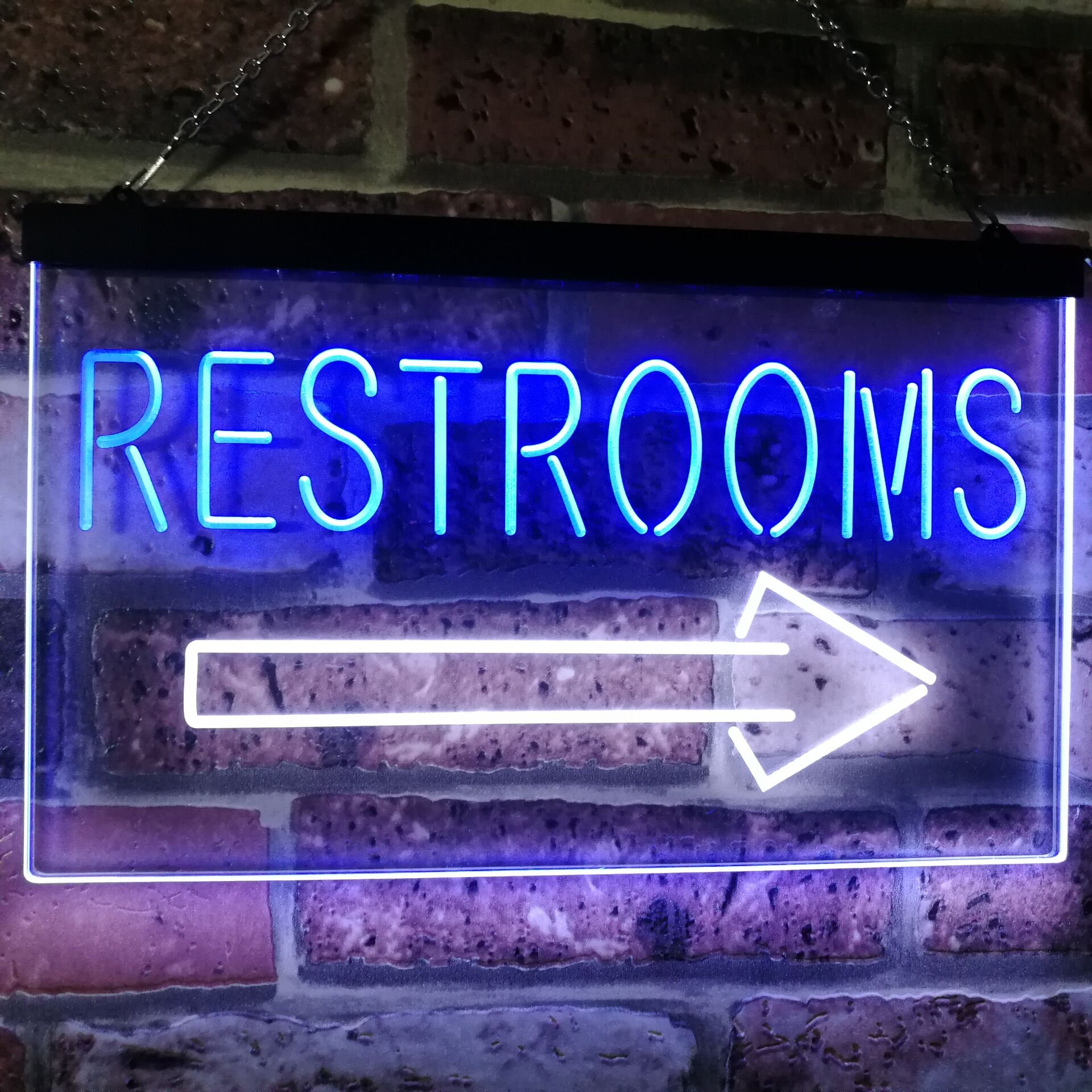 Restroom Arrow Point to Right Toilet Dual Color LED Neon Sign St6-m2049 ...