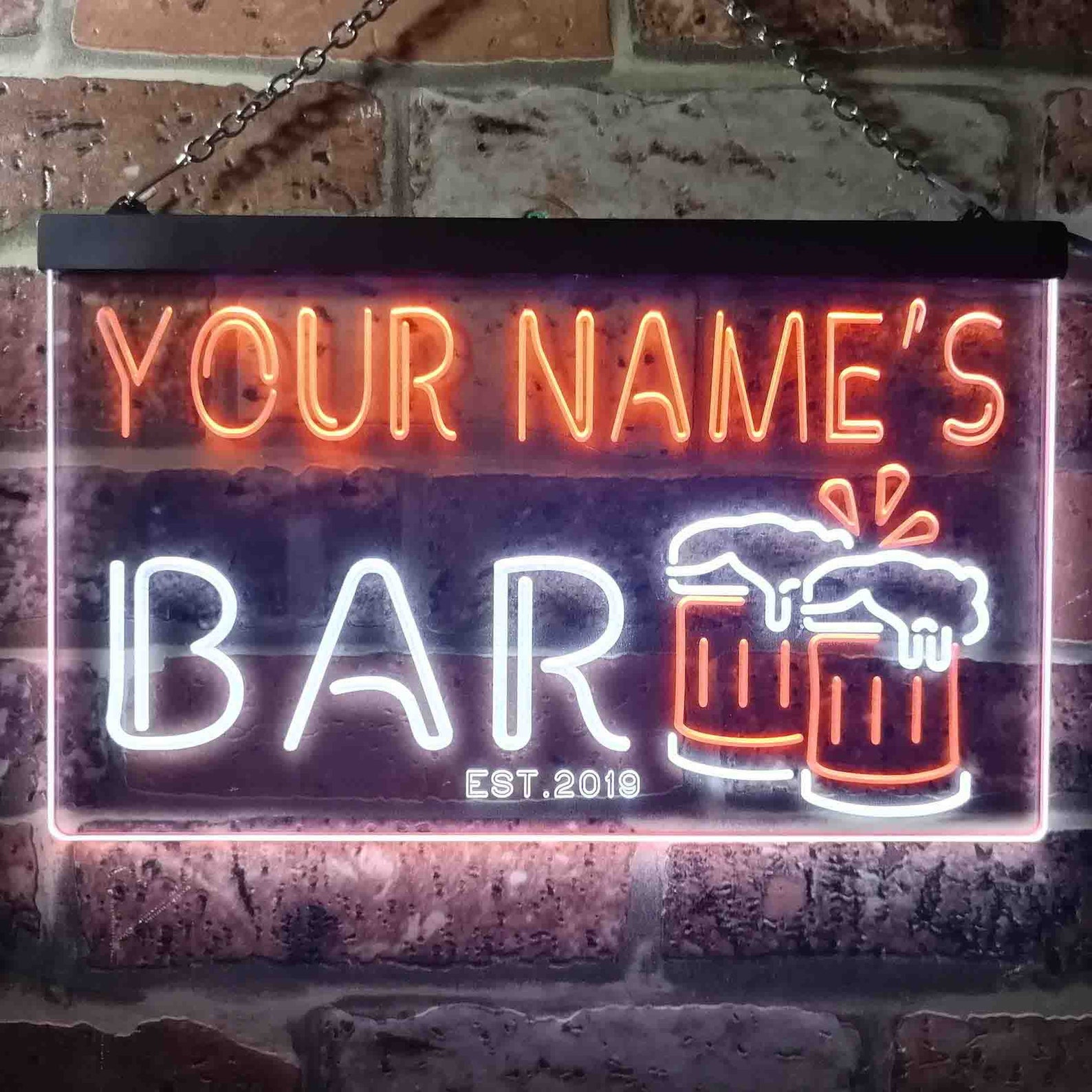 Personalized Your Name Est Year Theme Bar Beer Mug Decoration Dual ...
