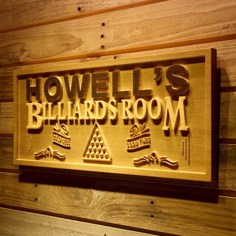 Wpa0132 Name Personalized Billiards Pool Snooker Room Wood - Etsy