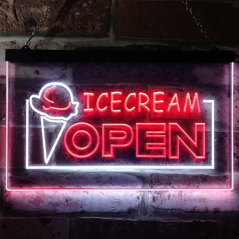 Open Ice Cream Shop Dual Color LED Neon Sign St6-i0015 - Etsy