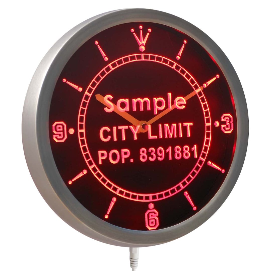 Personalized Custom City Limit Name With Population Neon Sign LED Wall ...