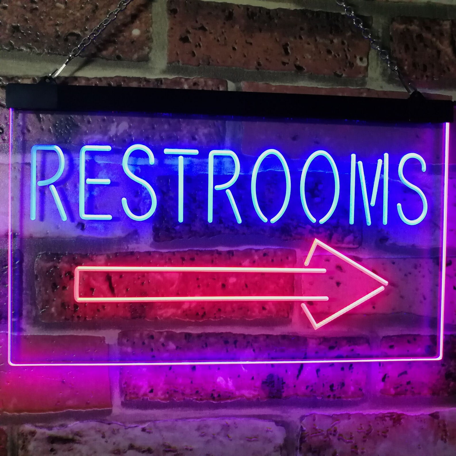 Restroom Arrow Point to Right Toilet Dual Color LED Neon Sign St6-m2049 ...