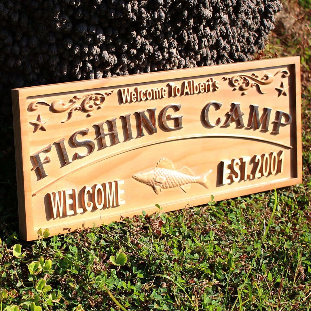 Wpa0470 Name Personalized Pike Fish Fishing Campground Lodge Wood ...