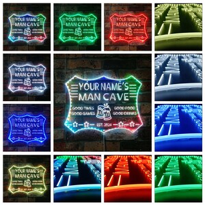 Personalized Your Name Custom Man Cave Bar Beer Established Year Dual ...
