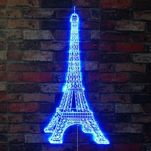 Paris Eiffel Tower France RGB Dynamic Glam LED Sign - Cut-to-edge ...