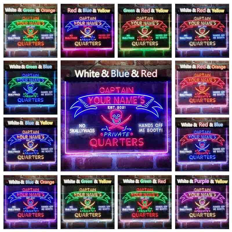 Personalized Private Quarters Home Bar Tri-Color LED Neon | Etsy