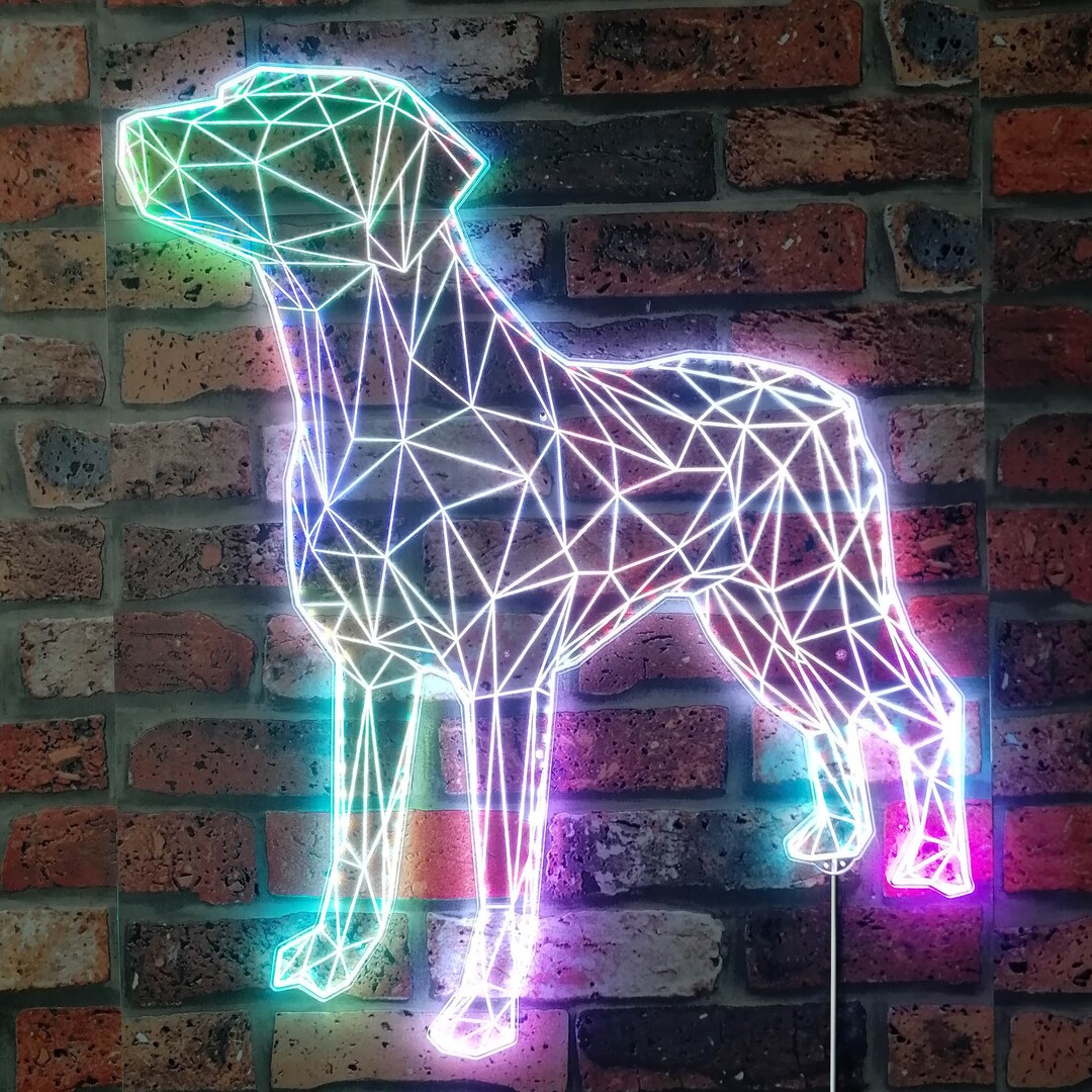Labrador Retriever Geometric Dog RGB Dynamic Glam LED Sign - Cut-to ...