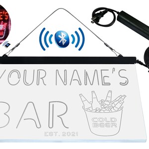 Personalized Beer Bucket Home Bar Tri-color LED Neon Light Sign, Unique ...