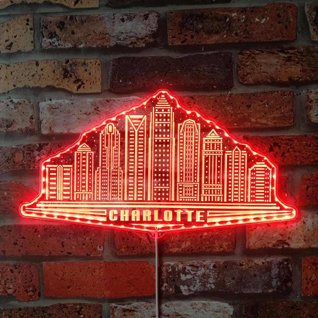 Charlotte North Carolina USA Skyline Silhouette RGB Dynamic Glam LED ...