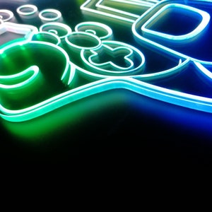 Game Room Console Control Hand RGB Dynamic Glam LED Sign - Cut-to-edge ...