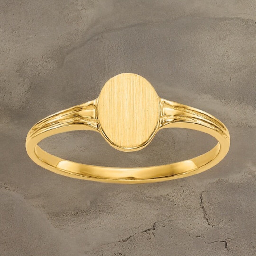 Genuine 14k Yellow Gold Signet Ring Baby to Toddler / Band Size 1 4 1-5 ...