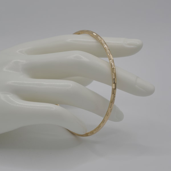 Gold Bangle Bracelet 14k - Etsy