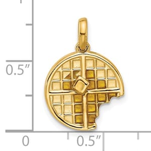 14k Yellow Gold Fancy Waffle With Bite Delightful Food-inspired Charm ...