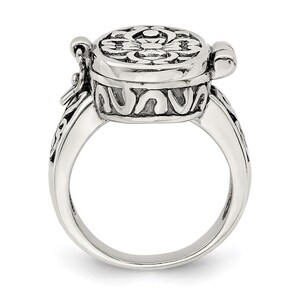 Sterling Silver Antiqued Oval Locket Ring Gift Box Included - Etsy