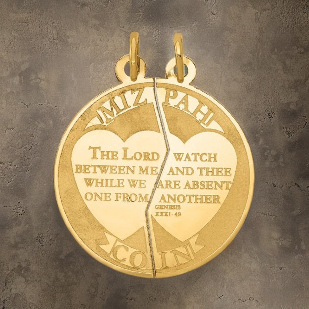 10K Gold Radiant Themed Mizpah 2-piece Pendant Classic Elegance Gift ...