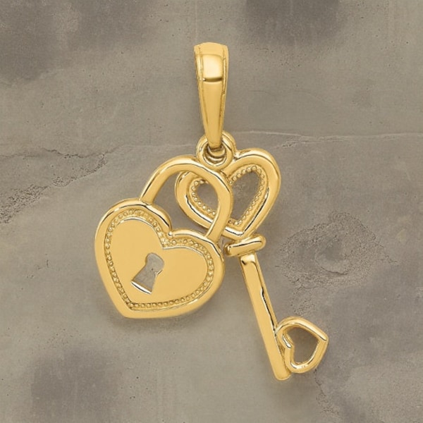 Key and Lock Pendant - Etsy