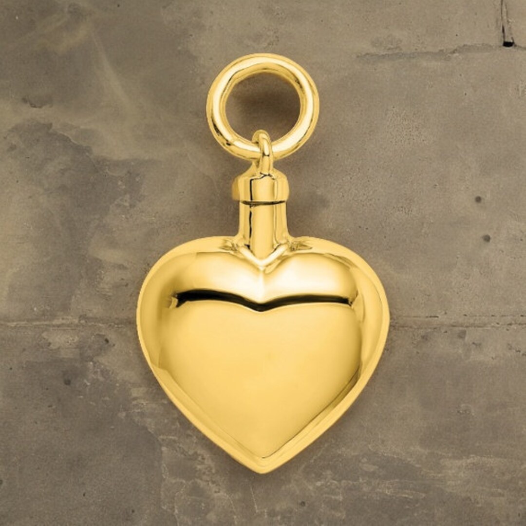 Gold Polished Forever in My Heart Ash Holder Pendant Human Ashes or Pet ...