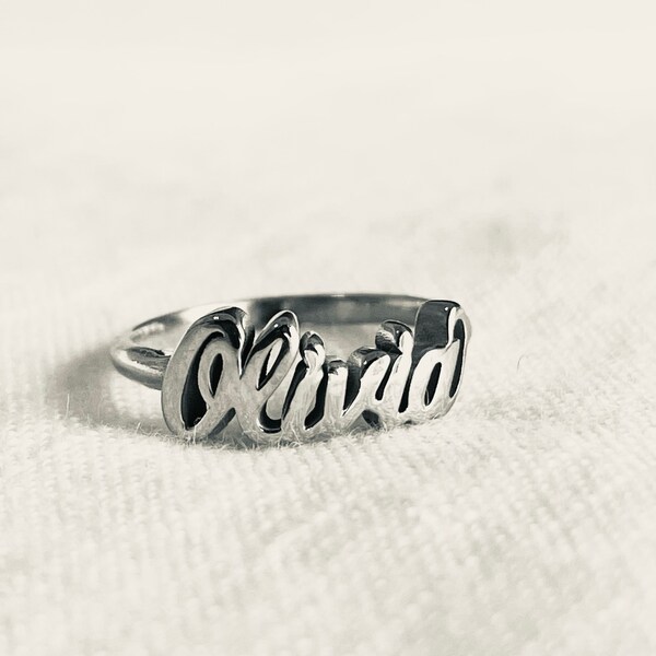 Cursive Name Ring - Etsy