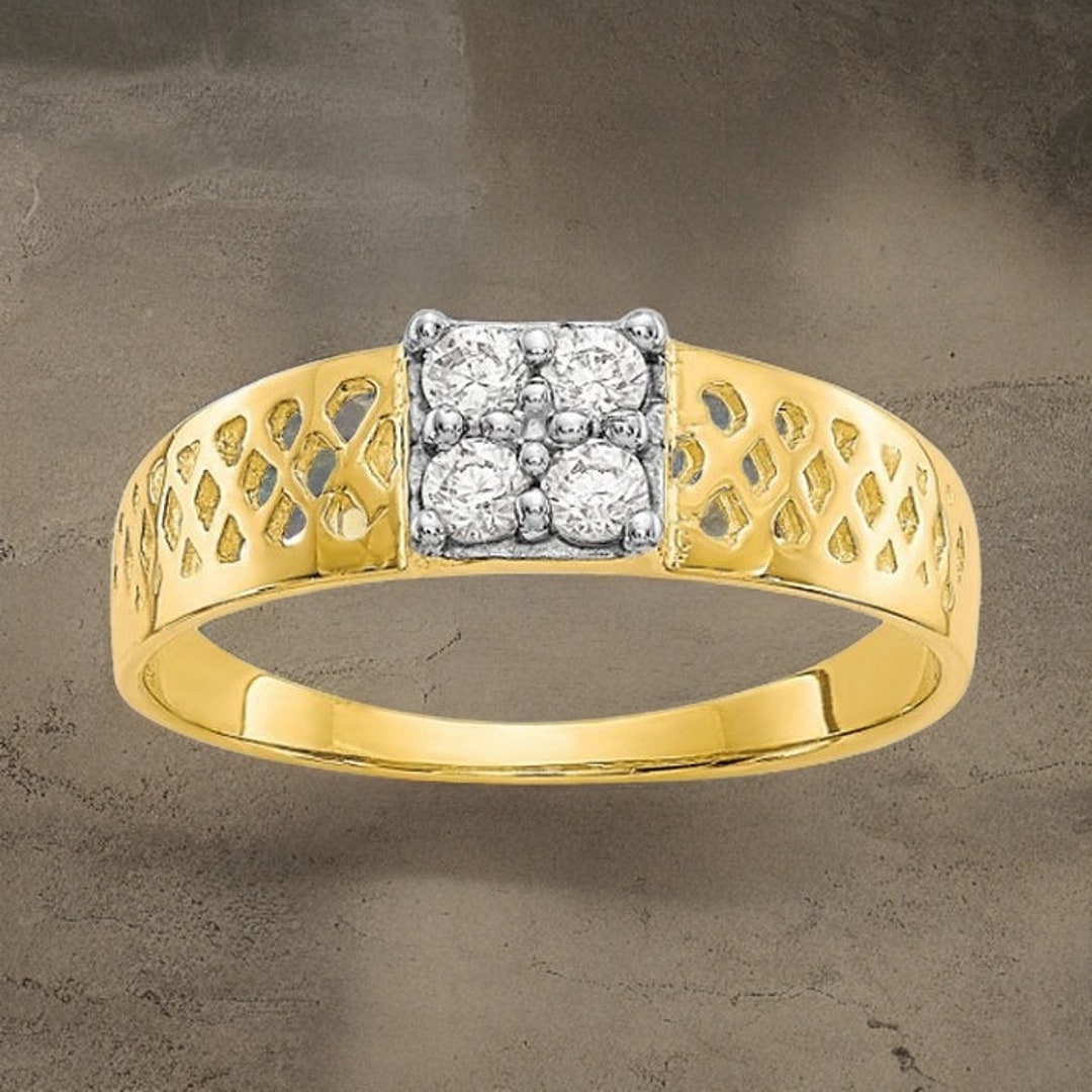 Genuine 10k Yellow Gold CZ Ring Baby to Toddler / Band Size 1 3 1-4 ...