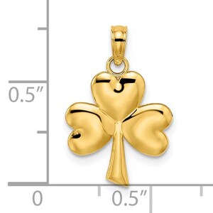 10K Yellow Gold 3-leaf Clover Pendant Timeless Elegance Clover Charm ...