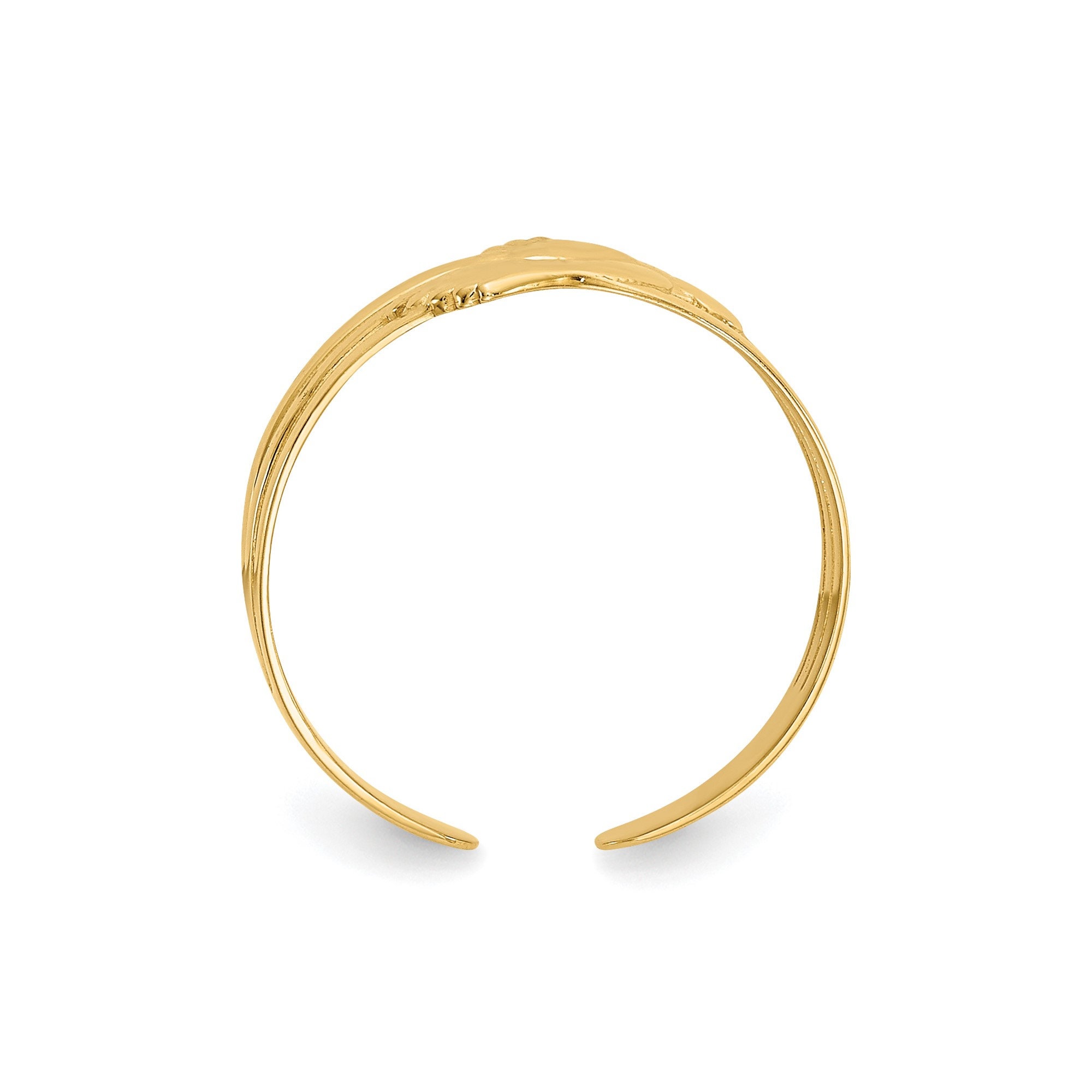 14k Yellow Gold Bare Feet Toe Ring 2mm to 6mm Band Gift Box - Etsy