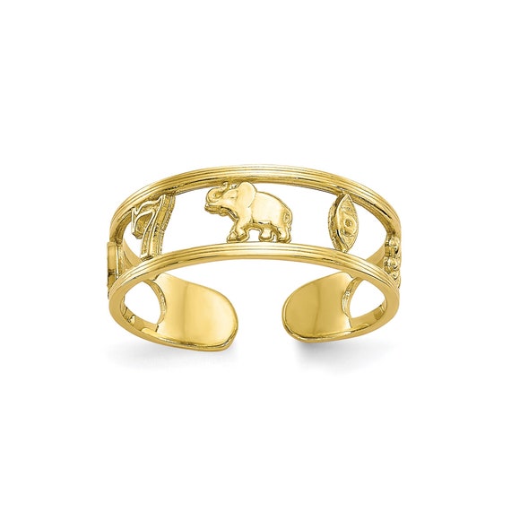 10k Lucky Yellow Gold Solid Toe Ring 5mm Band Gift Box - Etsy