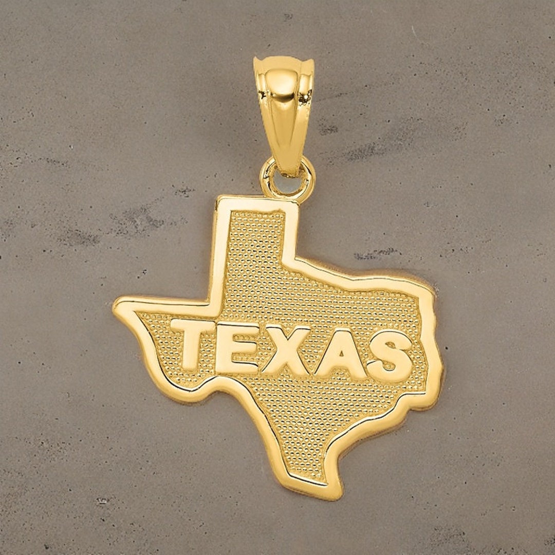 Elegant 14k Gold State of Texas Map Pendant Necklace Gift Box Included ...