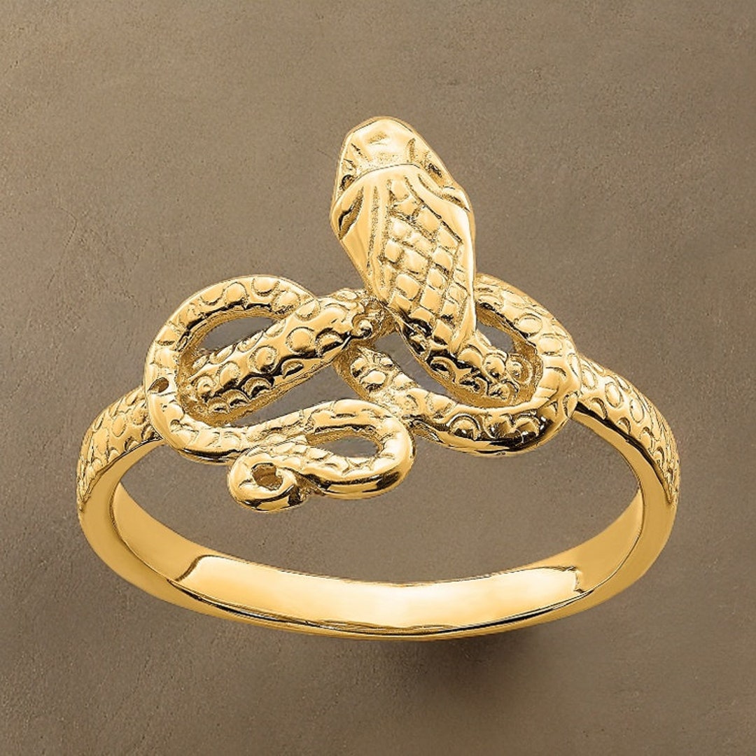 14K Snake Ring Gift Box Included Real Gold not Plated or Filled - Etsy
