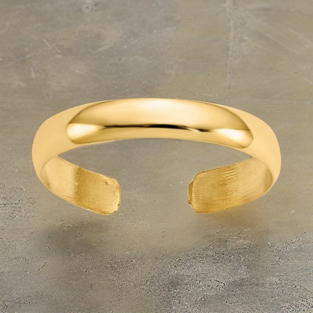 14k Yellow Gold Solid Toe Ring 3mm Band / Comfort Fit 14k Toe Band Gold ...