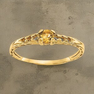 Baby Birthstone Ring 10k Yellow Gold Birthstone Child Toddler Ring With ...