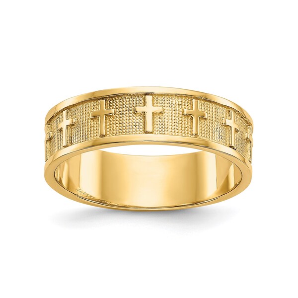 Cross Wedding Band - Etsy