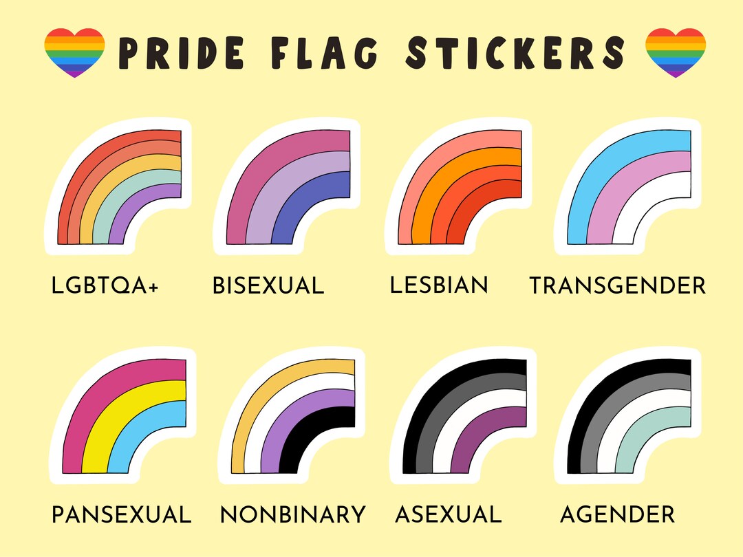 LGBTQ Pride Flag Stickers LGBT Lesbian Bisexual - Etsy UK
