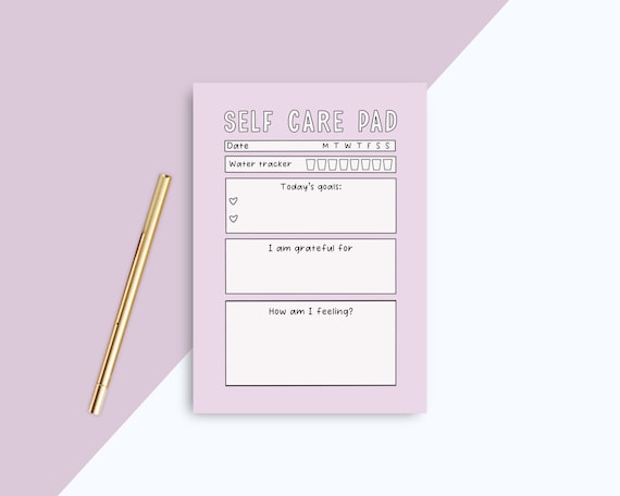 Self Care Notepad Mental Health Gifts Daily Planner - Etsy