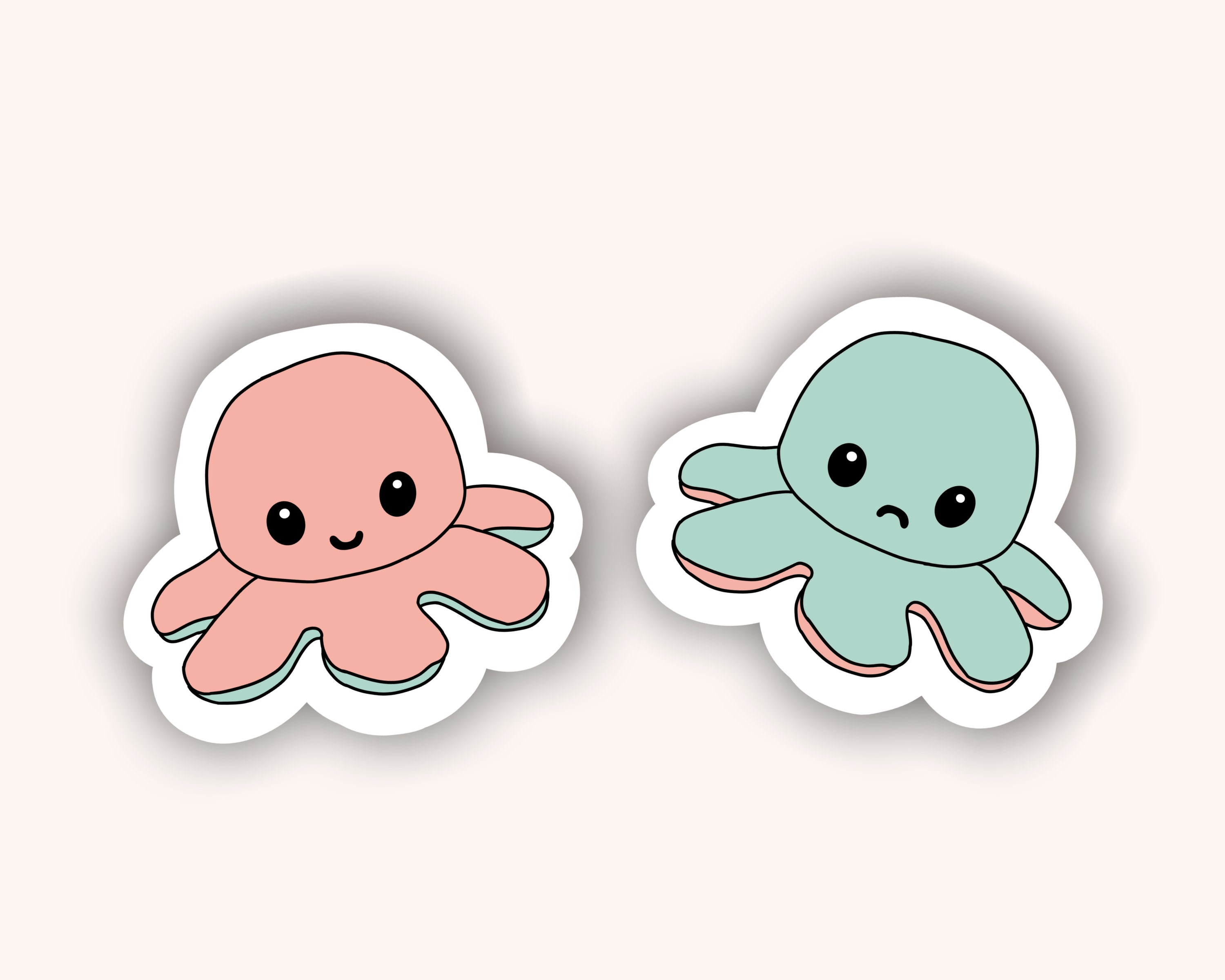 Mood Octopus Sticker / Reversible Octopus Sticker / Trendy | Etsy