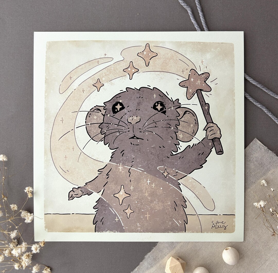 Glimmer Rat Art Print 8”x8” - Etsy