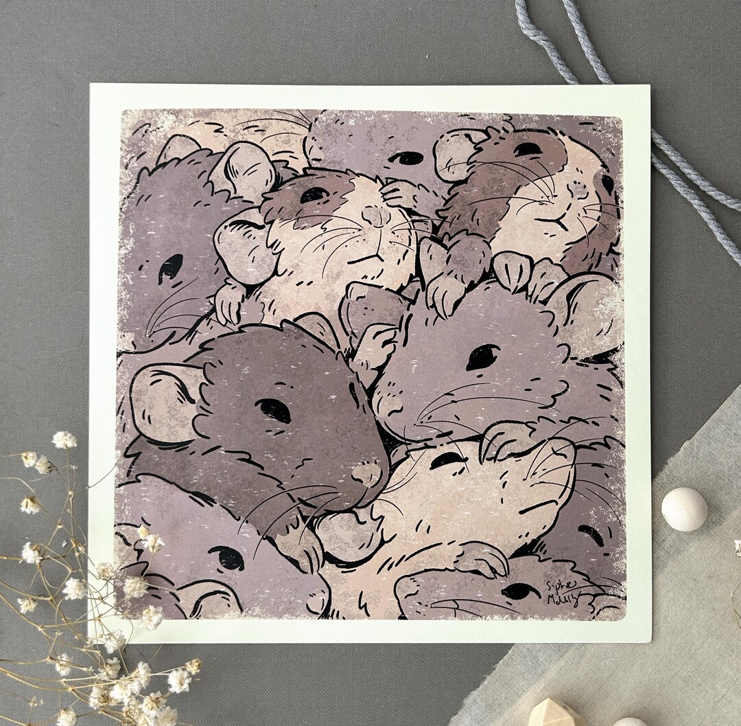 Pile of Rats Art Print 8”x8” - Etsy