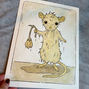 Soaked Rat Art Print – Rattober Drawing (8.5x11) - Etsy
