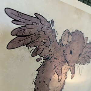 Winged Rat Art Print 8”x8” - Etsy