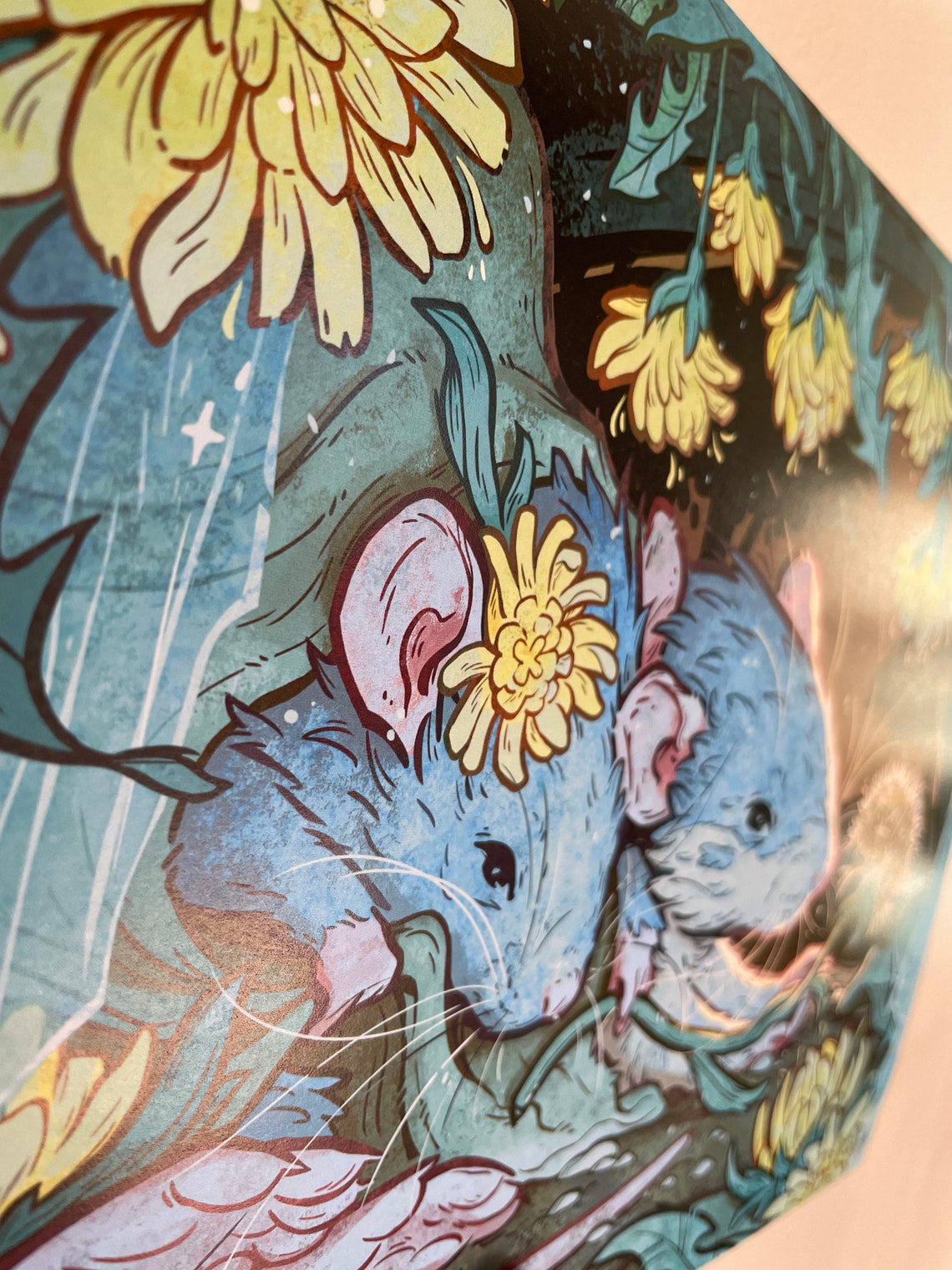 Dandelion Rats Whimsical Art Print | Etsy