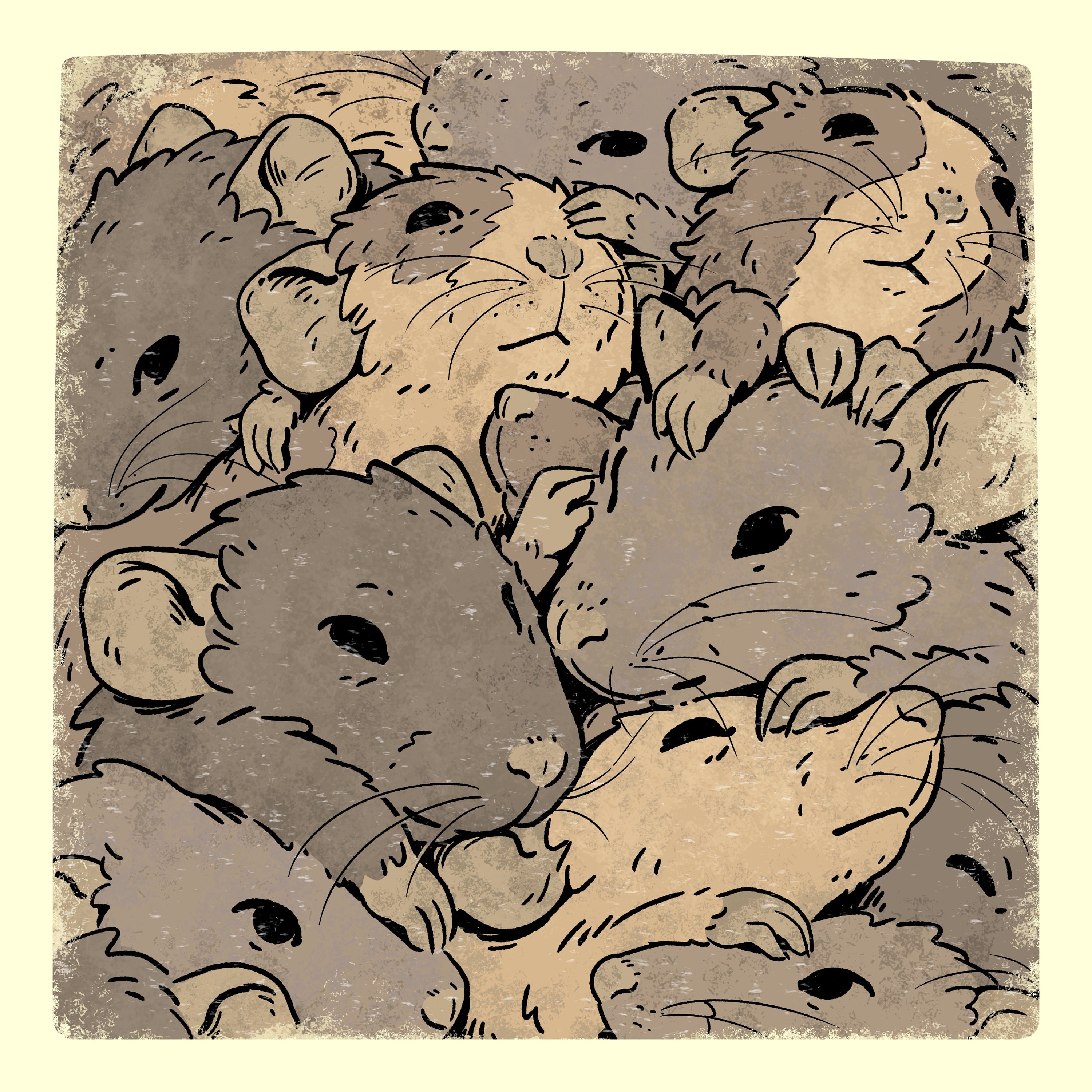 Pile of Rats Art Print 8”x8” - Etsy